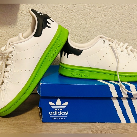 adidas | Shoes | Adidas Originals Stan Smith Paint White Lime Green ...